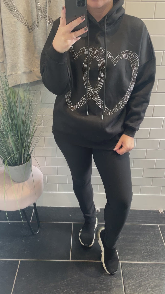 HOLLIE Sparkle Hoodie - Black – Dressie Boutique
